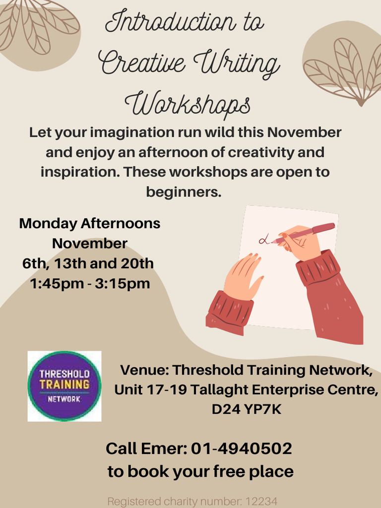 Free Creative Writing Workshops in November | PDF