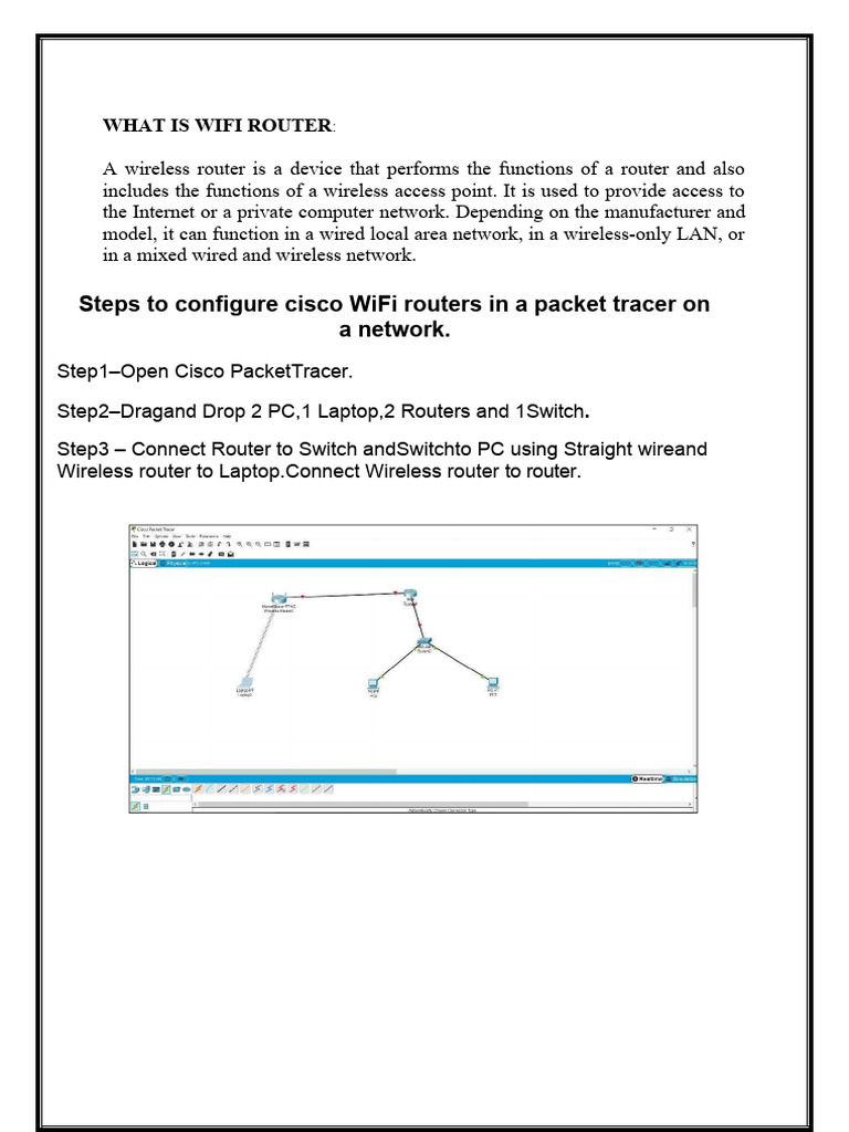 Steps To Configure Cisco Wifi Routers in A Packet Tracer On A Network | PDF