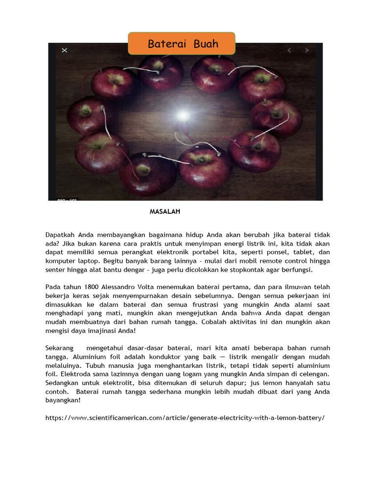 LKPD Stem Baterei | PDF | Griya & Taman | Teknologi & Rekayasa