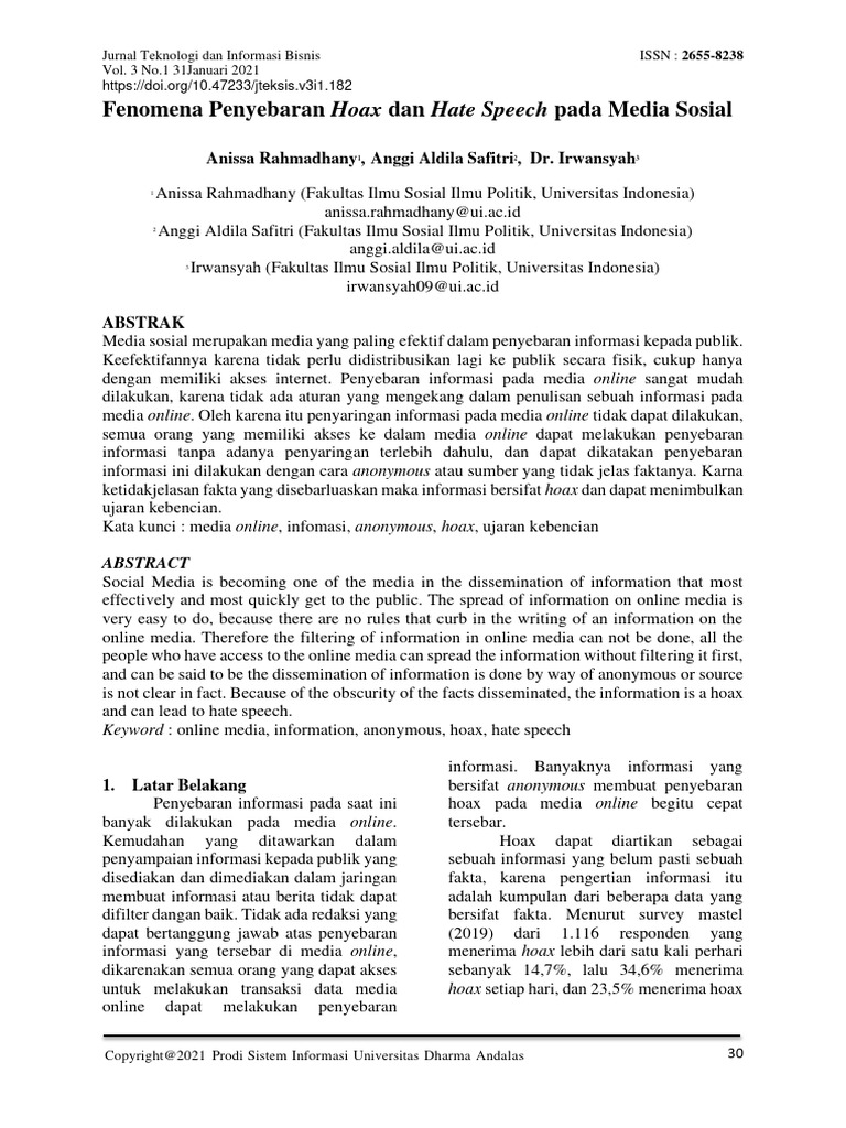 Penyebaran Hoax | PDF