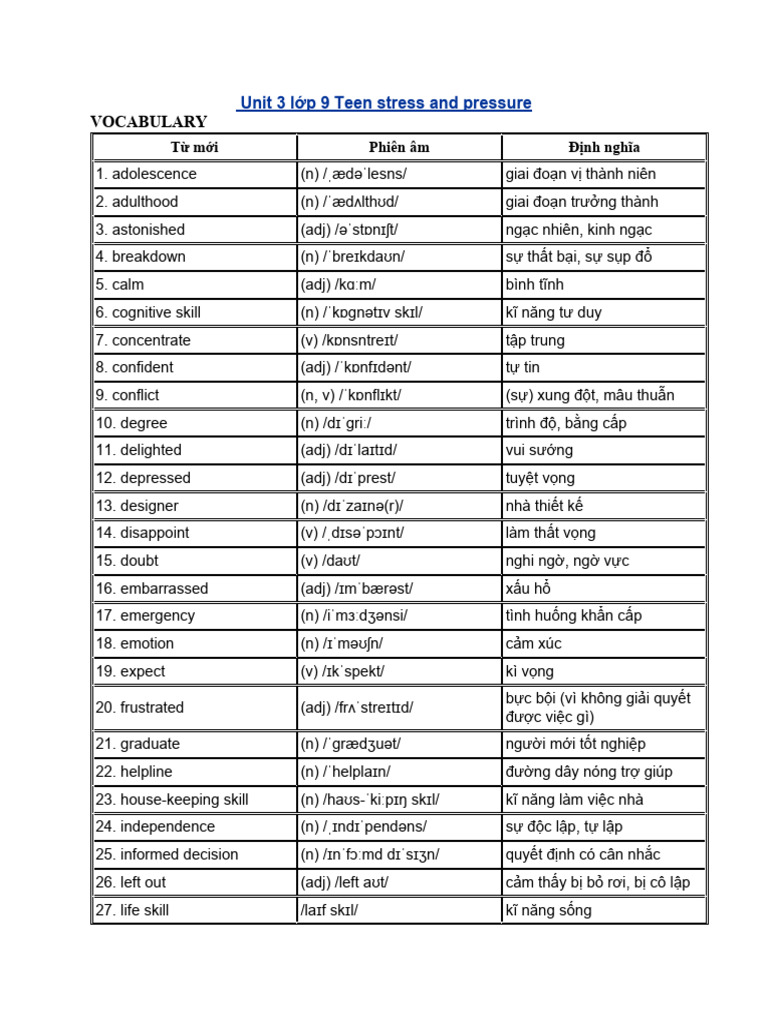 Unit 3 L9 Teen Stress and Pressure | PDF