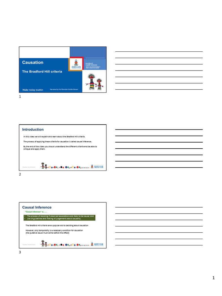 PDF Wk4 - 04 Bradford Hill Criteria | PDF | Causality | Odds Ratio