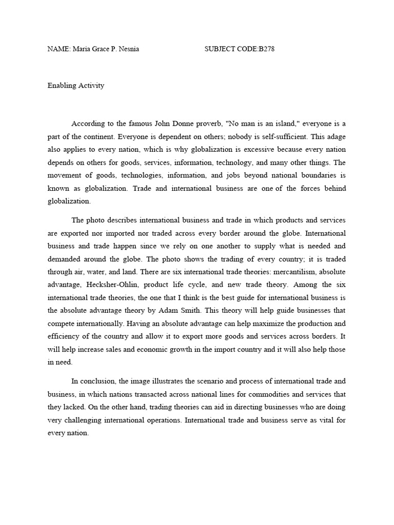 Enabling Activity | PDF Enabling Activity | PDF