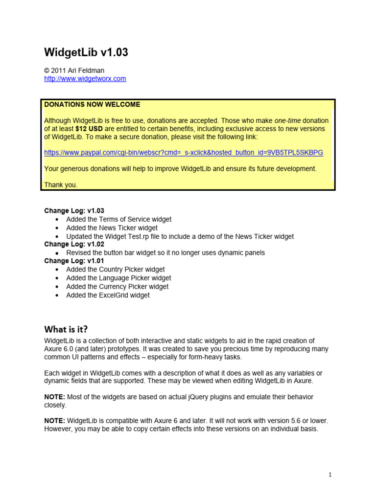 WidgetLib v1 | PDF | Dialog Box | Button (Computing)