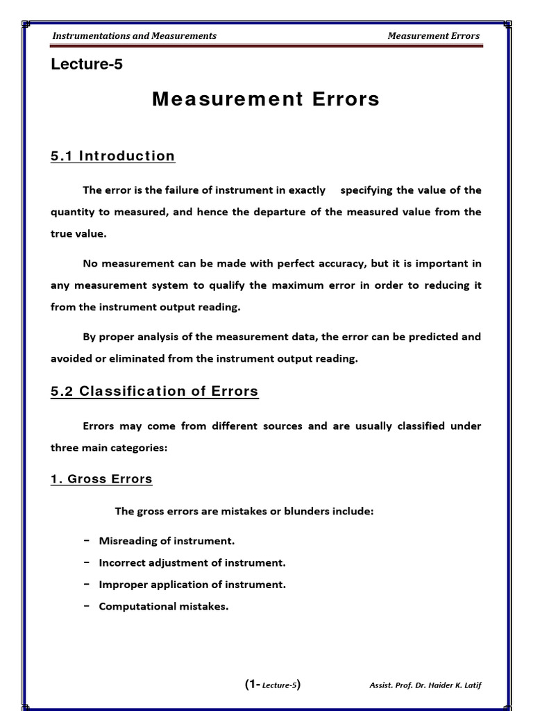 Lecture 5 | PDF | Observational Error | Errors And Residuals