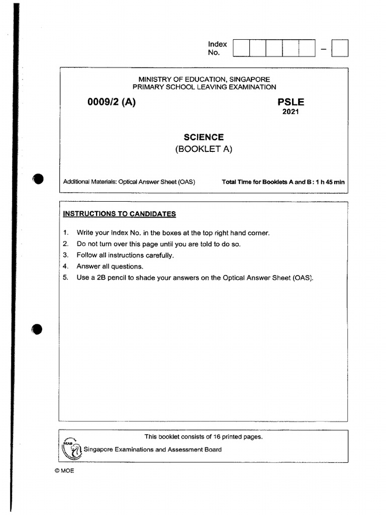 PSLE Science 2021 | PDF