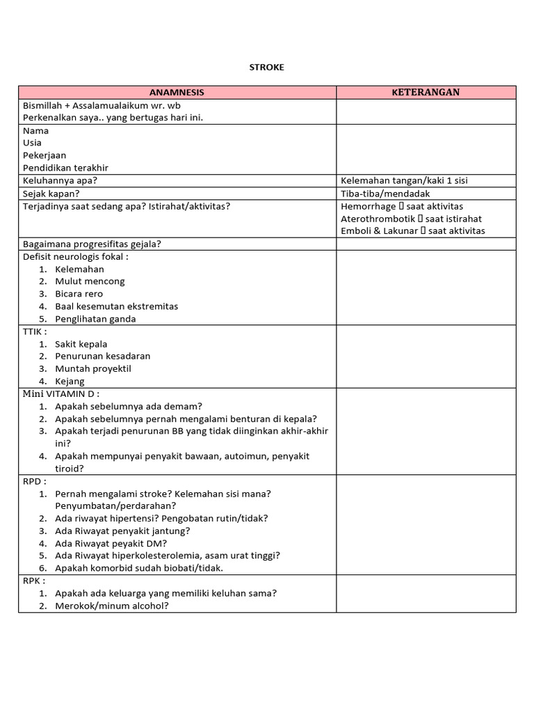 Panduan Lengkap Diagnosis dan Penanganan Stroke | PDF