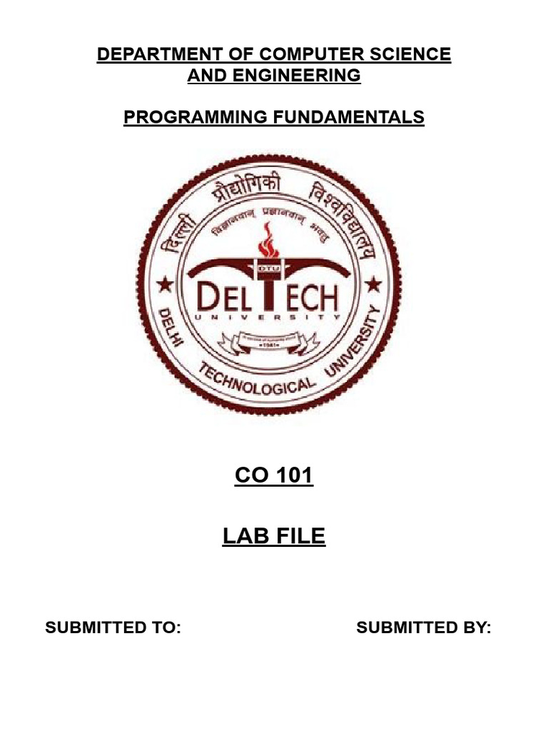 Co 101 Lab File | PDF | Programming | Computer Program Co 101 Lab File | PDF | Programming | Computer Program