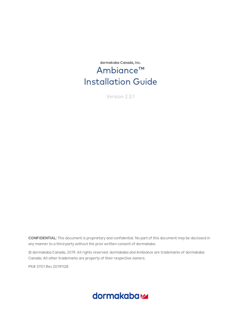 Ambiance Installation Guide - v2.3.1 | PDF | Port (Computer Networking) | Microsoft Sql Server