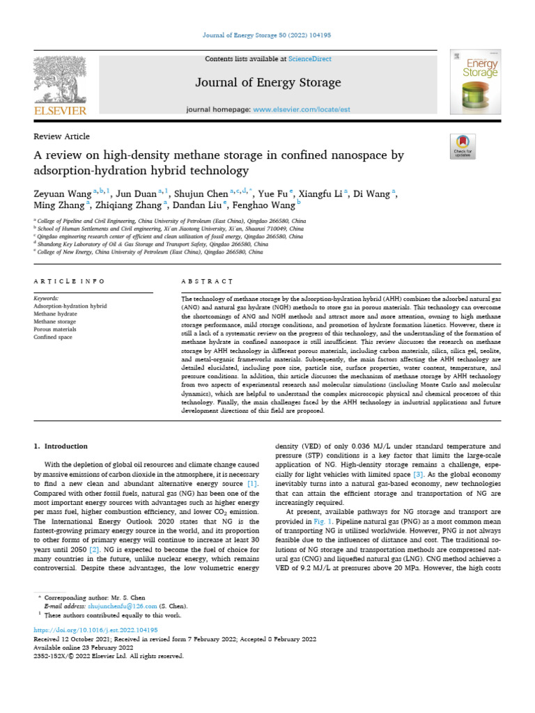 A Review On High-Density Methane Storage in Confined Nanospace by ...
