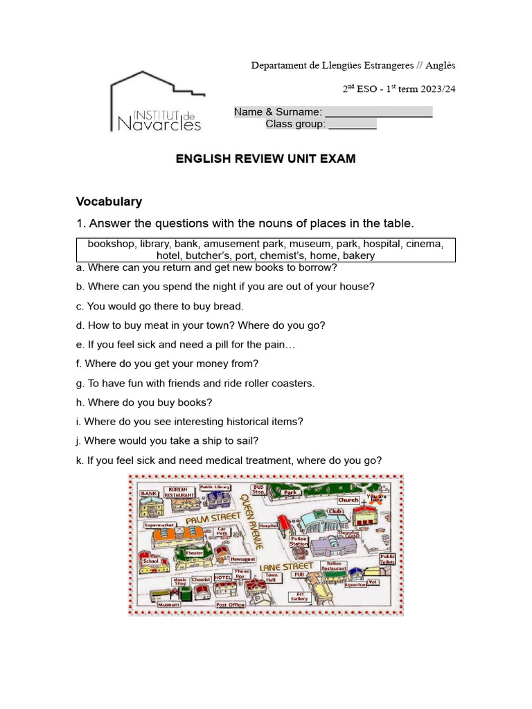 Unit Review Primer Examen | PDF | Home