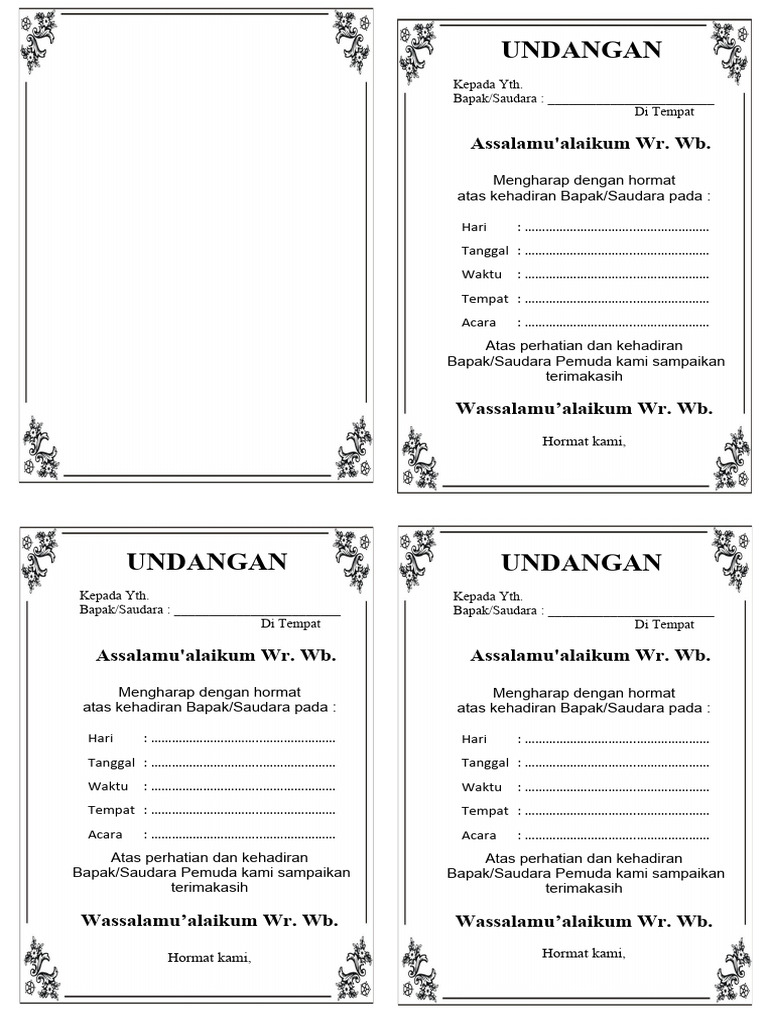 Undangan f4 Jadi 4 | PDF | Griya & Taman