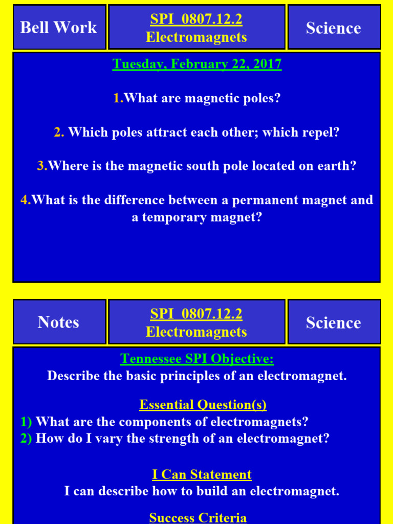 Notes Electromagnets | PDF | Magnetic Field | Magnet