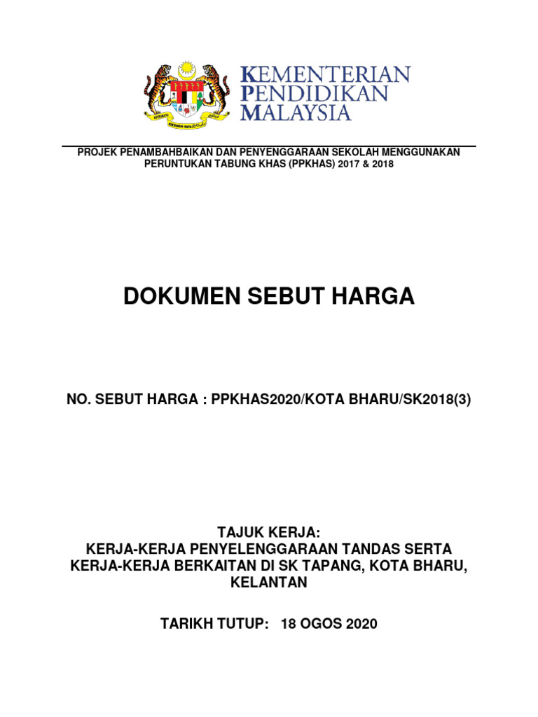 SK Tapang Sebut Harga Ppkhas | PDF