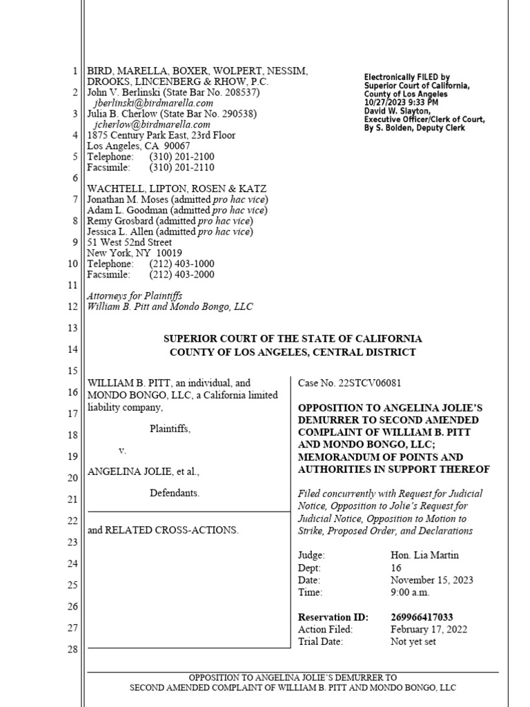 Opposition To Demurrer | PDF | Pleading | Demurrer