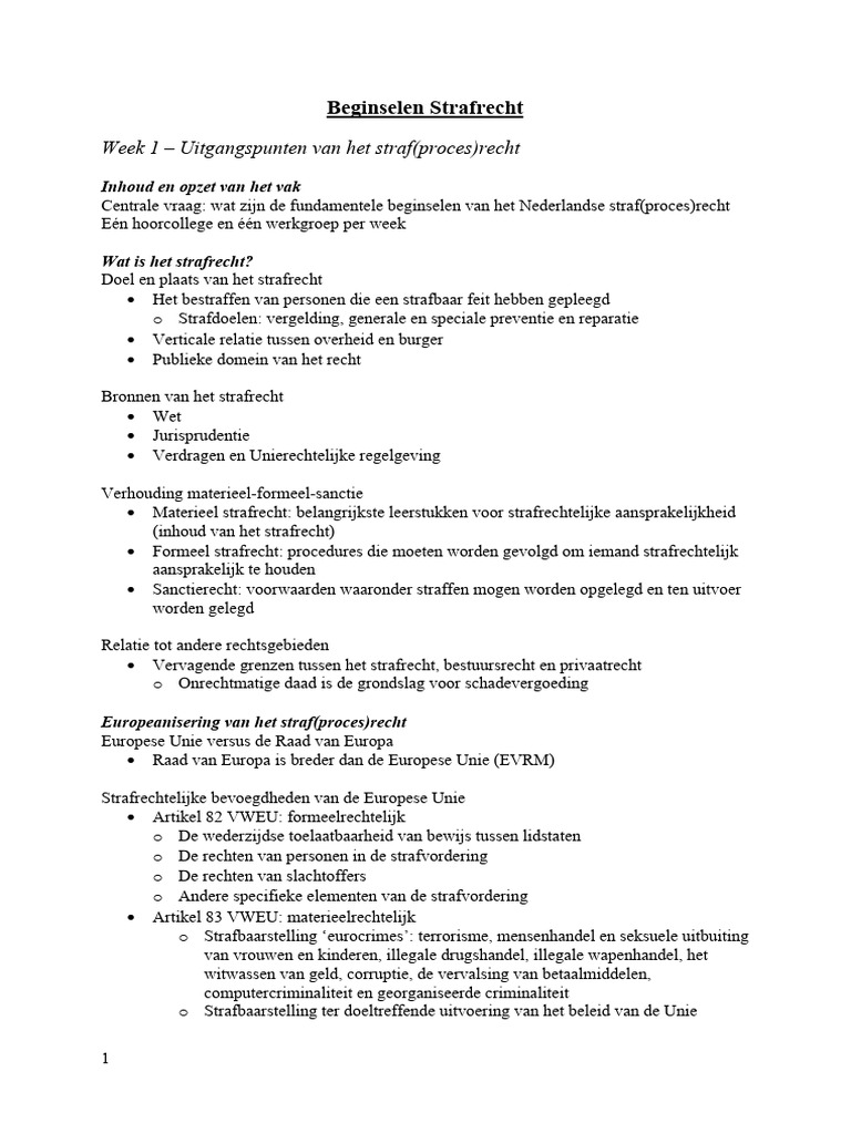 Beginselen Strafrecht | PDF