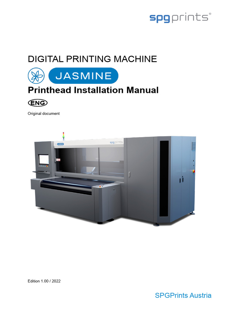 JASMINE - Printhead Installation Manual - Ed 1.00 | PDF | Printer (Computing) | Computing