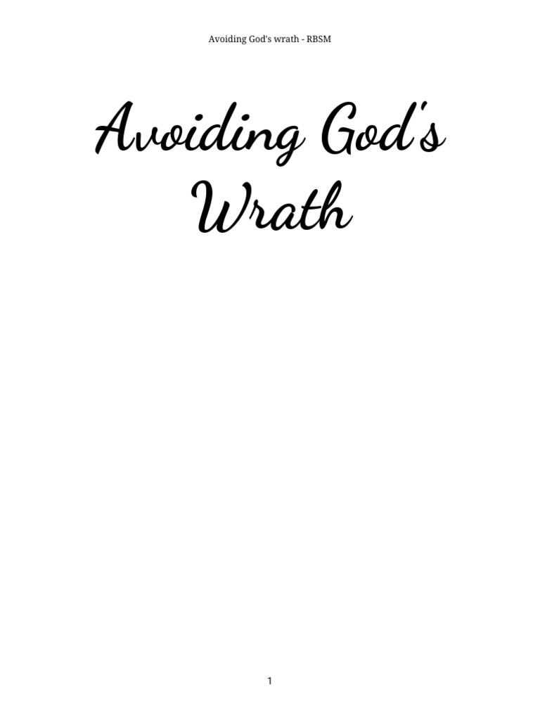 Avoiding God's Wrath | PDF