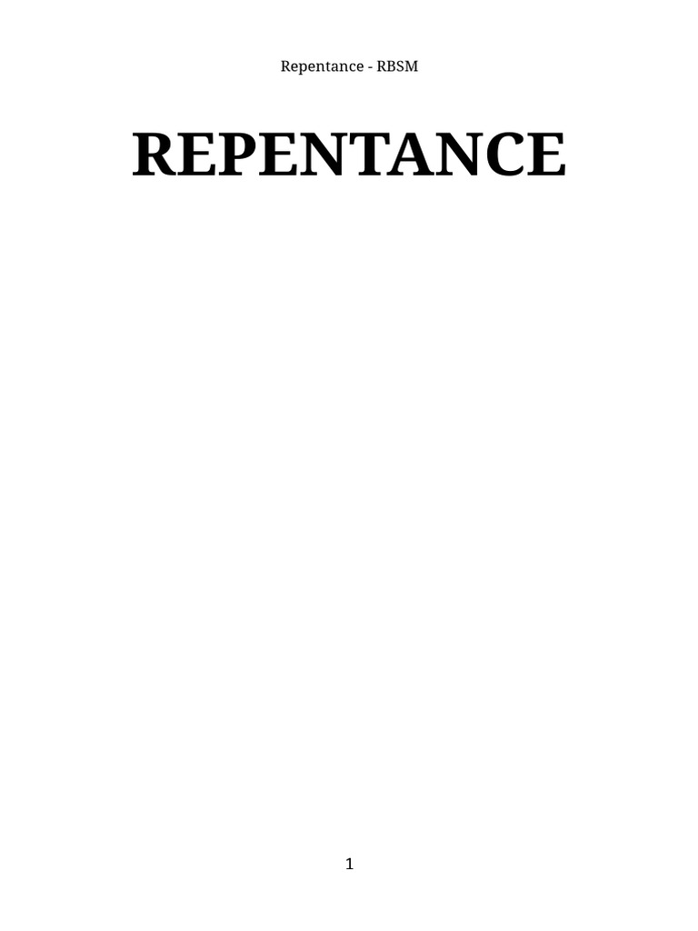 Repentance | PDF | Jesus | Sin