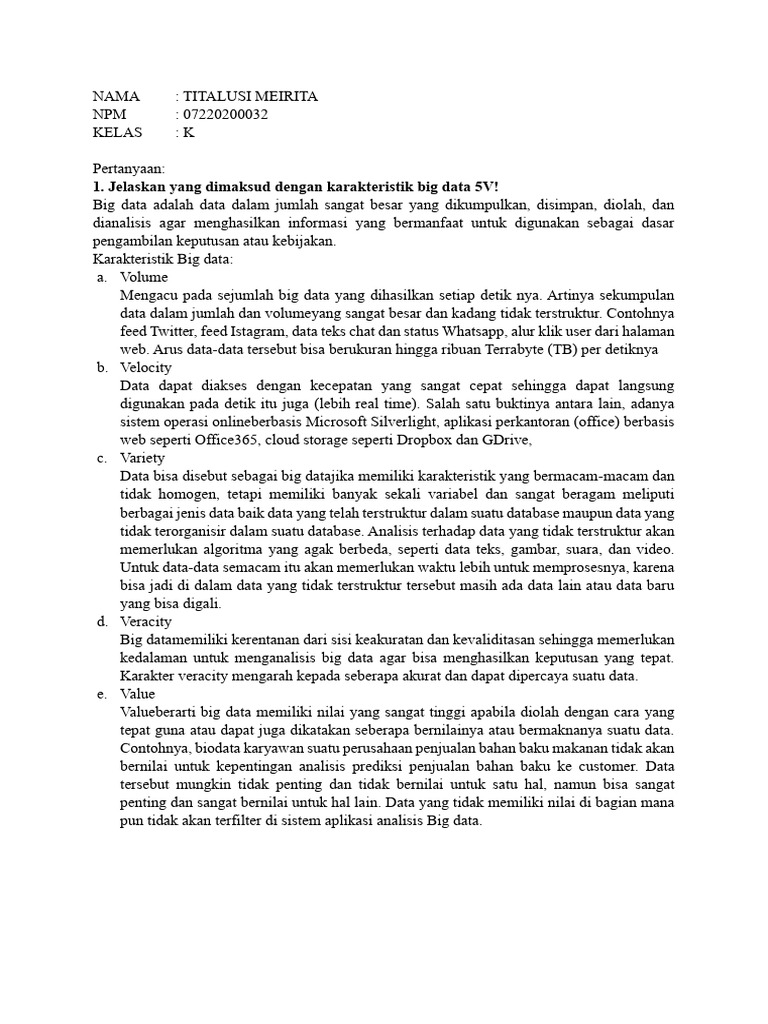 UTS BIG DATA - Titalusi | PDF