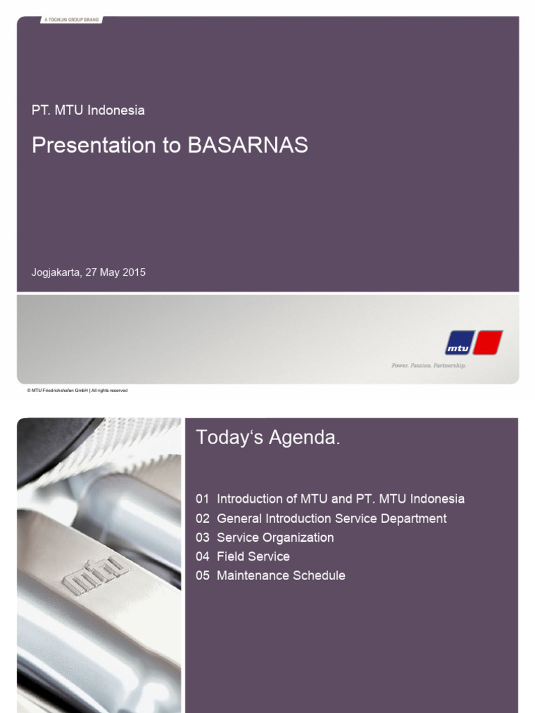 03.paparan Rakernis MTU | PDF | Propulsion | Internal Combustion Engine