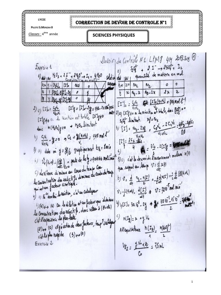 Correction DC1 20182019 | PDF