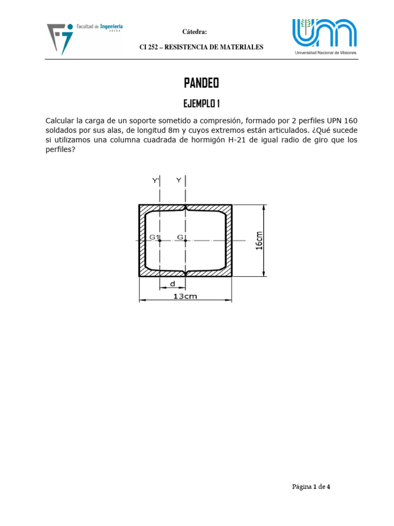 Pandeo - Ejemplo 1 | PDF | Mecánica de Medios Continuos | Ciencia de ...