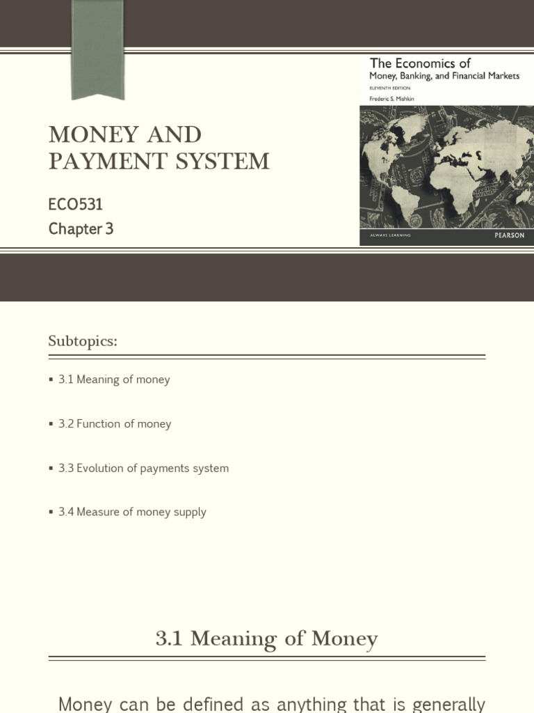 Chapter 3 Money And Payment System Eco531 Pdf Money Money Supply