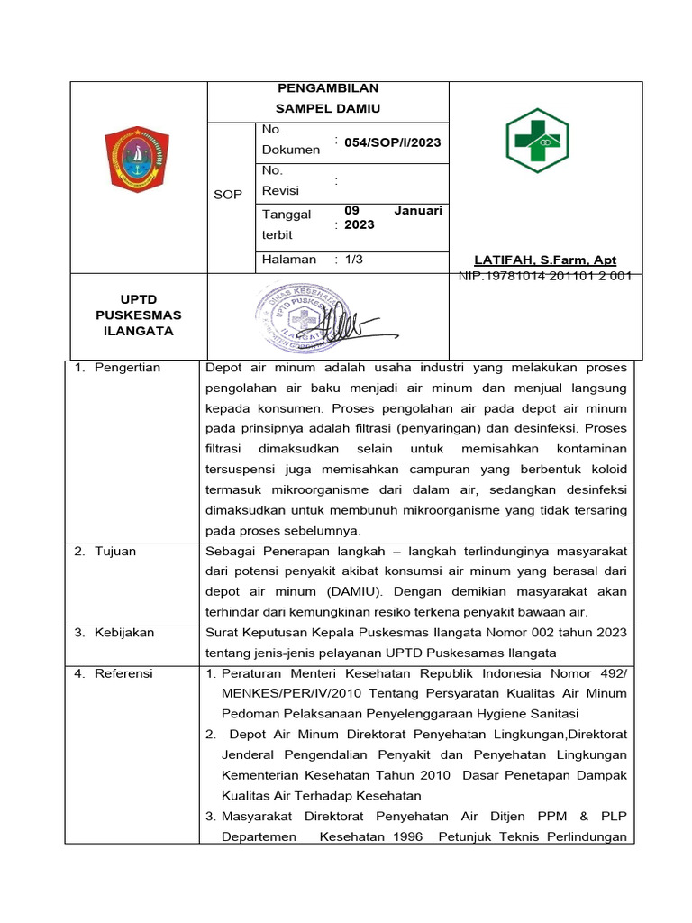Sop Damiu | PDF | Griya & Taman | Teknologi & Rekayasa