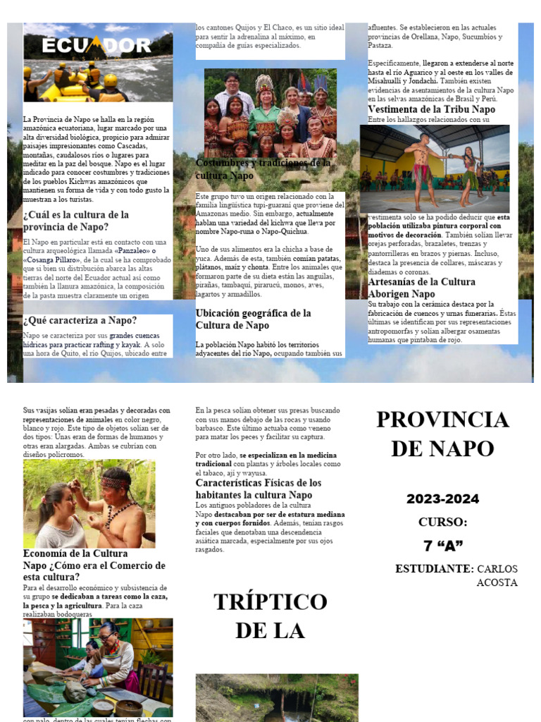 Tradiciones y vestimenta de Napo | PDF