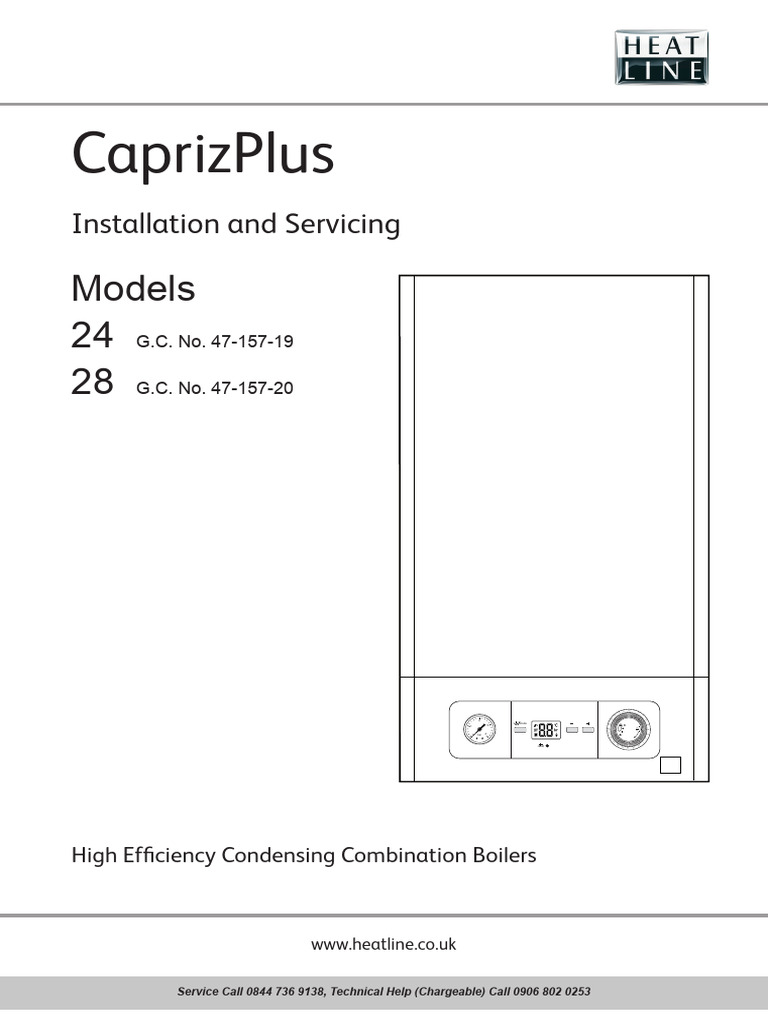 CaprizPlus Installation and Servicing | PDF | Water Heating | Boiler