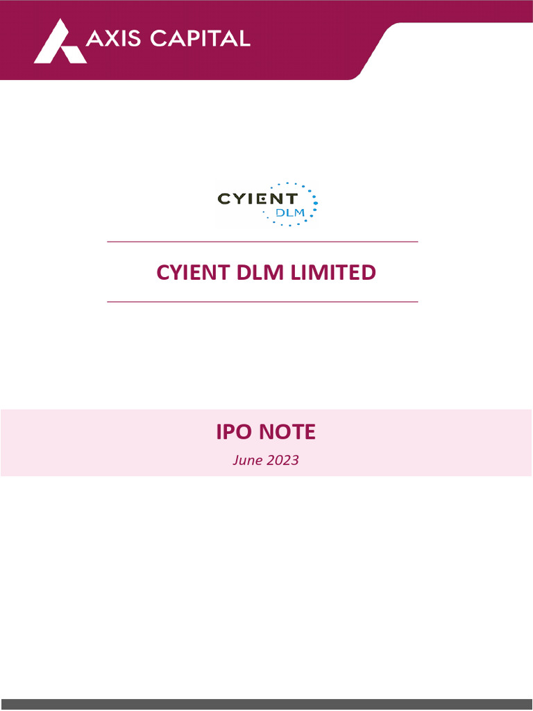 Cyient DLM Limited IPO Overview | PDF | Programmable Logic Controller ...