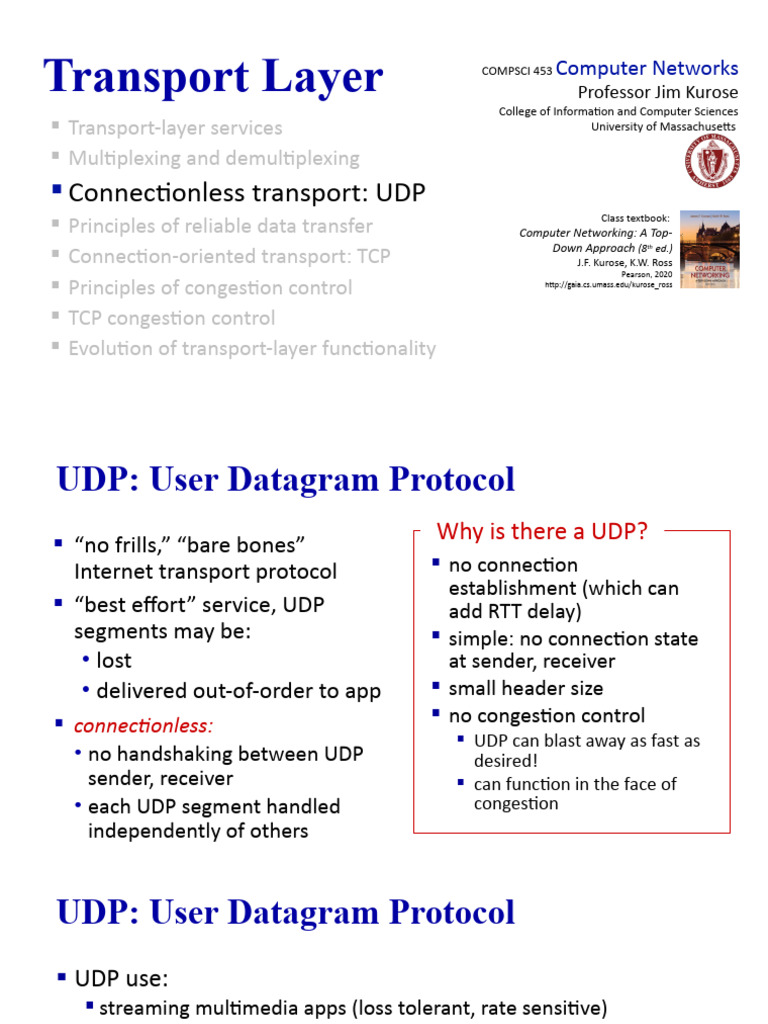 3.3 UDP Video Slides | PDF | Transmission Control Protocol | Osi Model