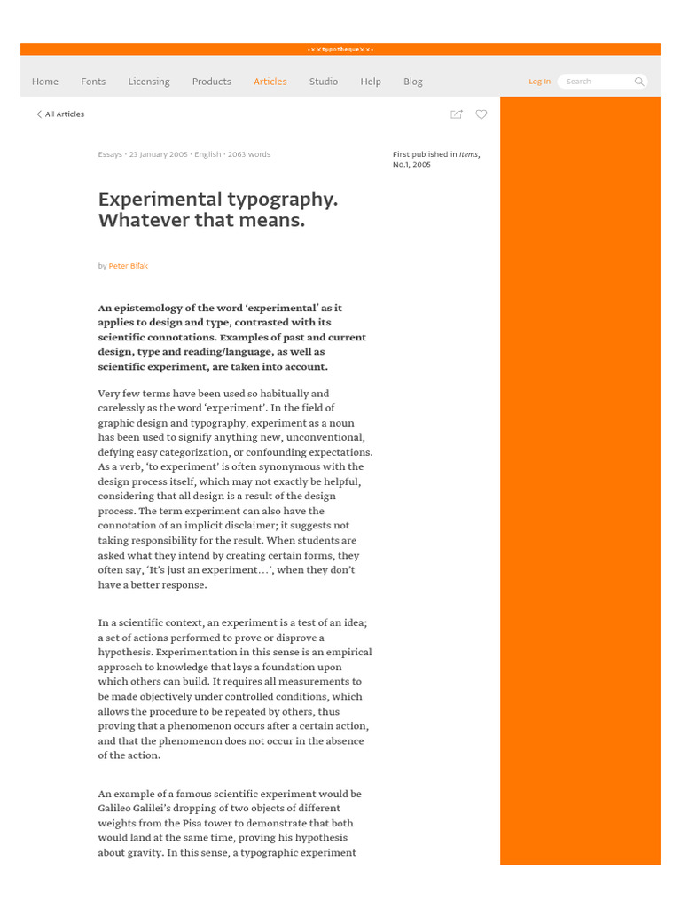 Typotheque - Experimental Typography. Whatever Tha | PDF | Typography | Experiment