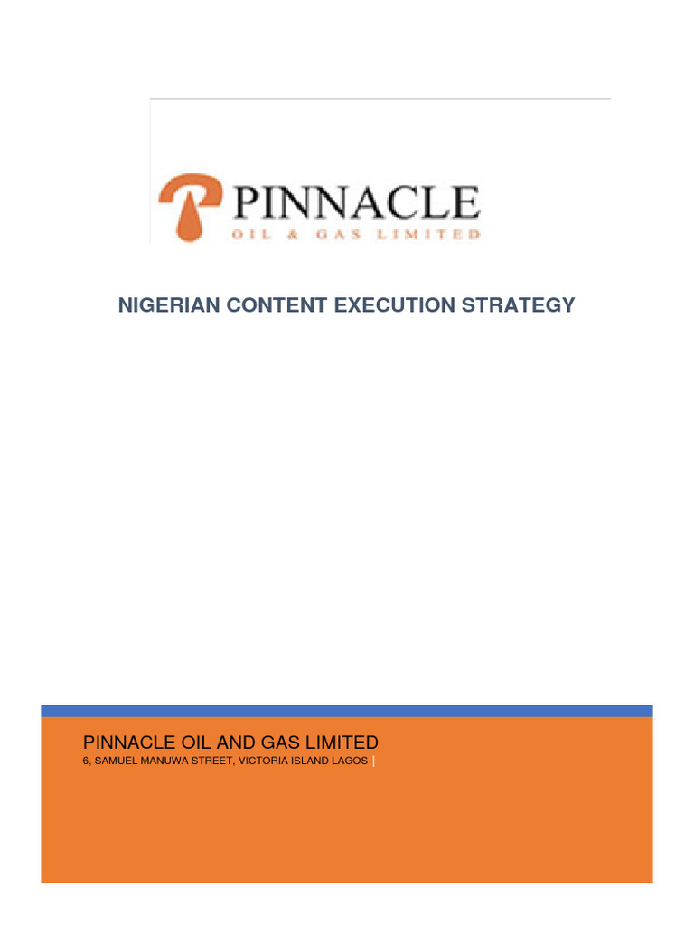 POG Nigerian Content Execution Strategy - Downloadable | PDF | Nigeria | Procurement