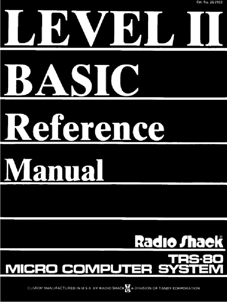 Level II BASIC Reference Manual (1979) (Radio Shack) | PDF | Programming | Computer Program