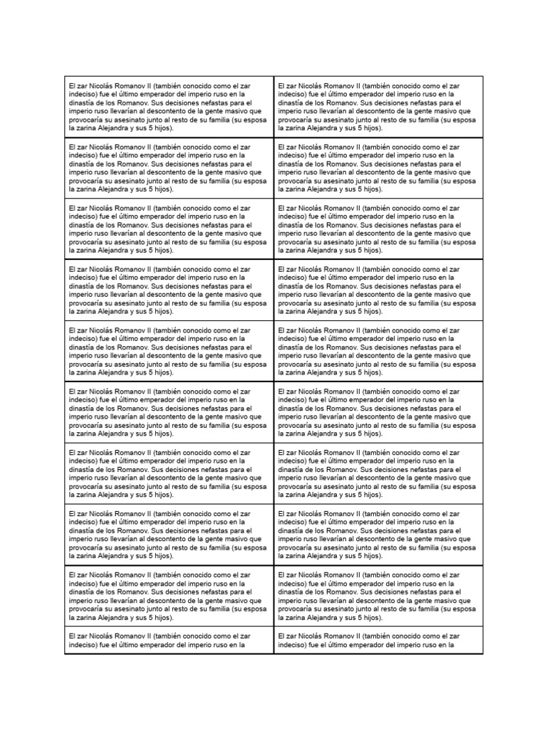 El Zar Nicolás Romanov II (También Conocido Como El Zar Indeciso) Fue ...