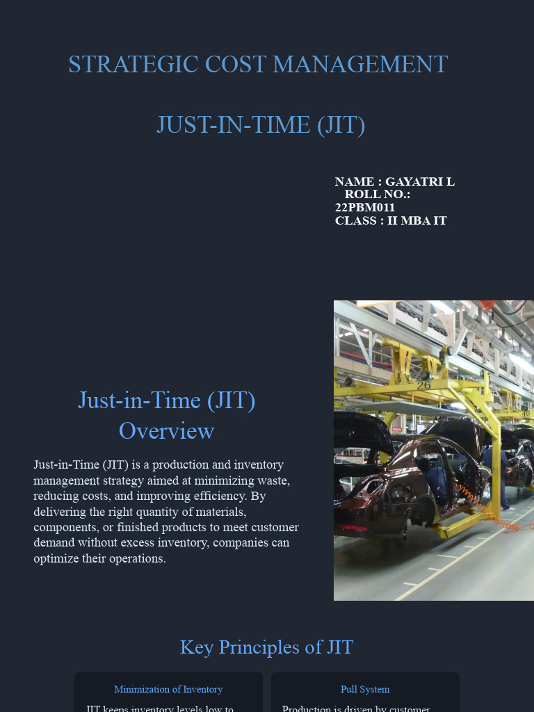 Gayatri SCM PPT Just in Time Jit | PDF | Lean Manufacturing | Inventory