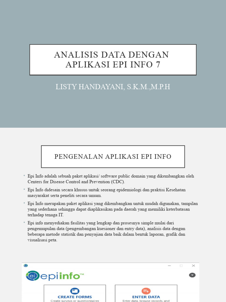 Analisis Data Dengan Epi Info | PDF | Karier & Perkembangan | Teknologi & Rekayasa