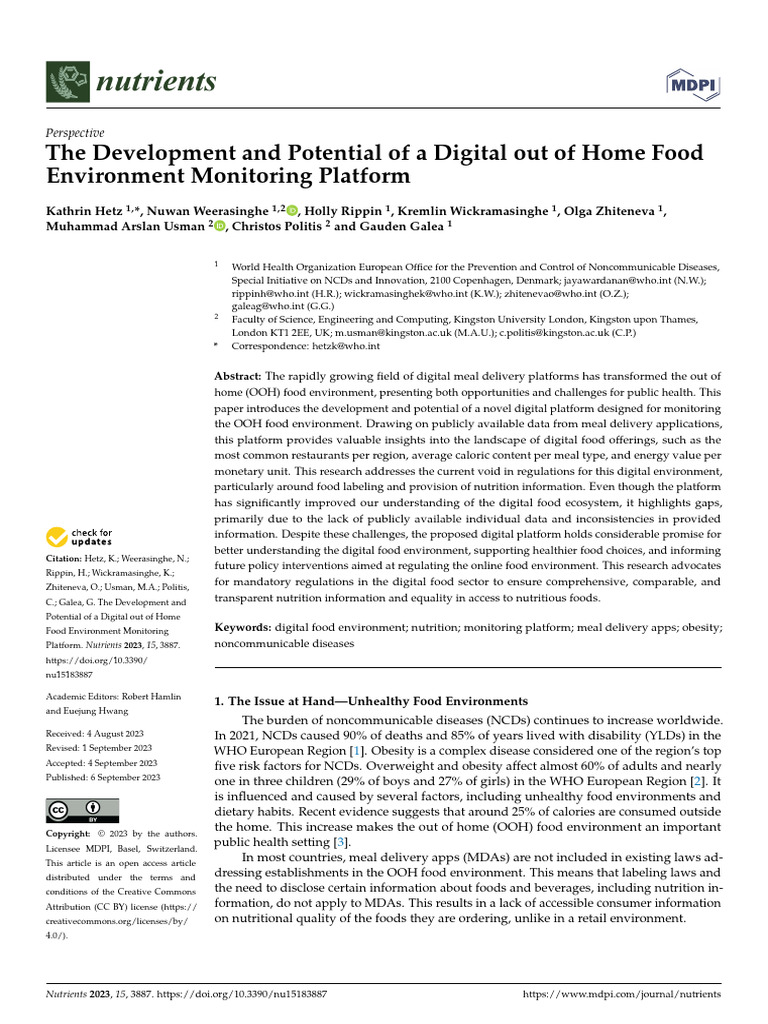 Research Paper 06 | PDF | Nutrition Facts Label | Menu