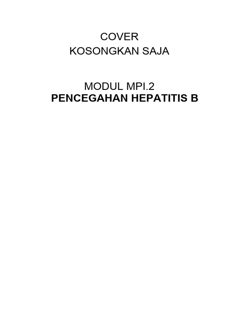Final - Draft Modul MPI 2 Pencegahan Hepatitis B - V1 Generik | PDF