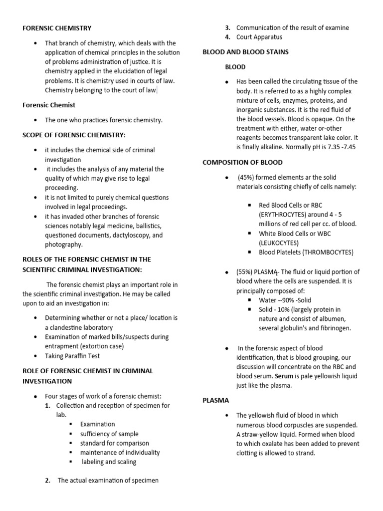 Forensic Chemistry Module 2 | PDF | Ink | Dna