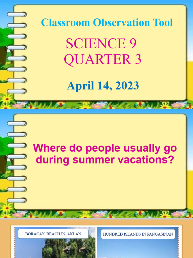 Classroom Observation Tool: Science 9 Quarter 3 | PDF | Mountains ...