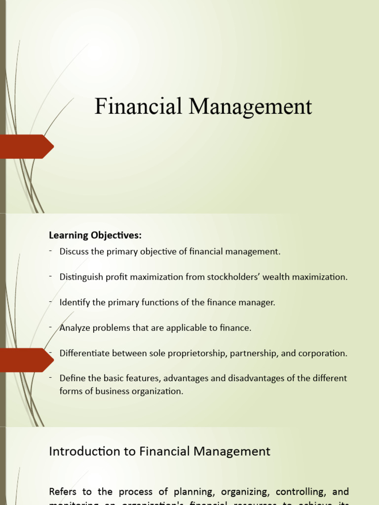 Intro To Financial Management | PDF | Investing | Business
