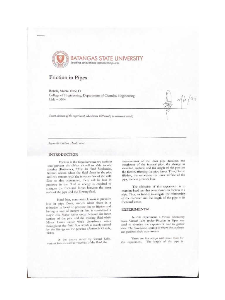 Laboratory #2 | PDF | Friction | Discharge (Hydrology)