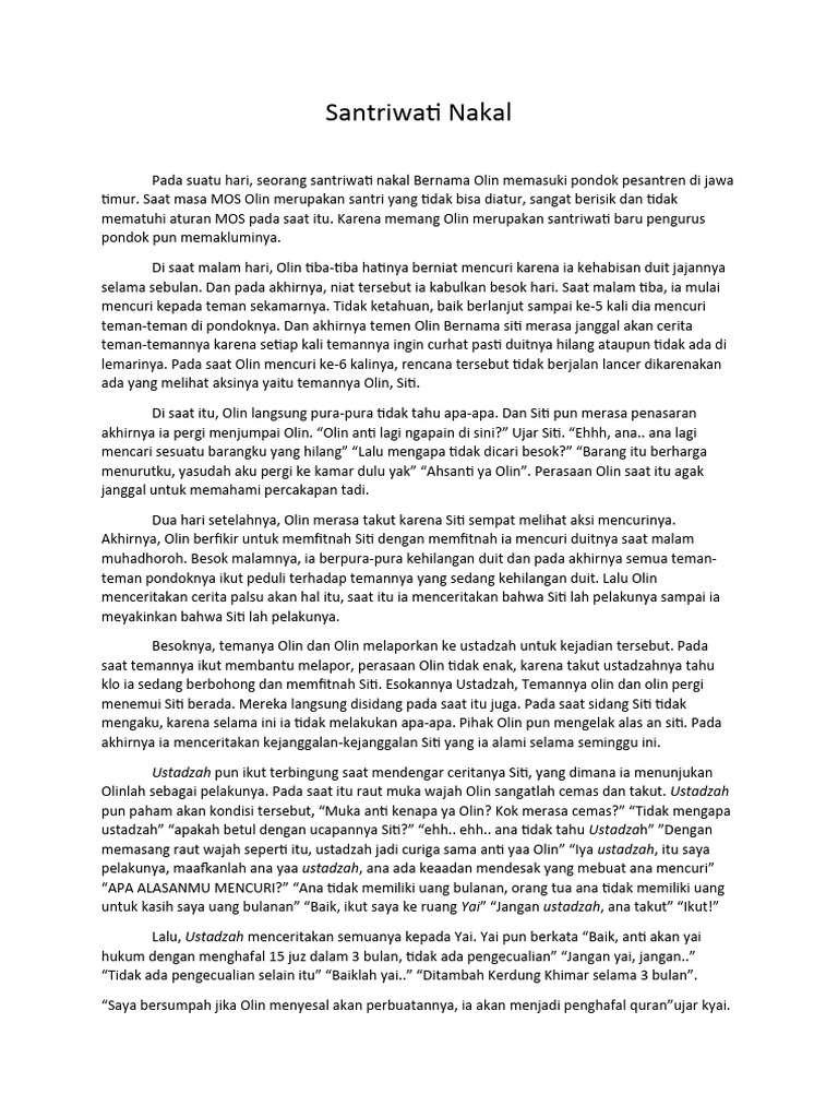 Santriwati Nakal (Project English) | PDF | Fiksi Misteri, Thriller, & Kejahatan