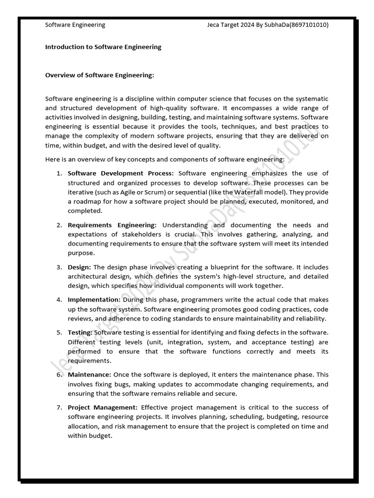 Software Engineering Pdf Scrum Software Development Software 5345