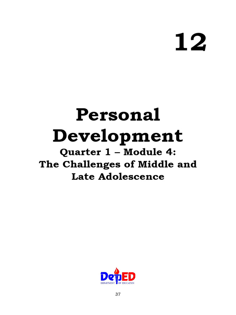 4 - Q1 PerDev | PDF | Adolescence | Substance Abuse