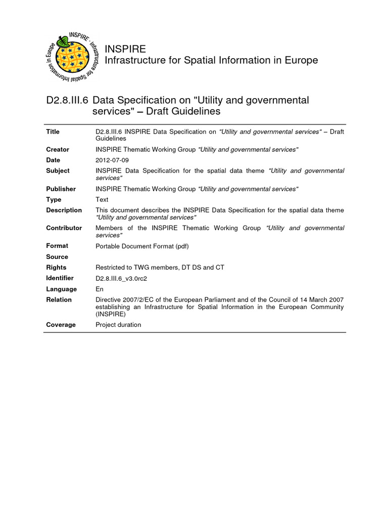 DataSpecification - UtilitiesS - v3.0rc2 (DRAFT) | PDF | Specification (Technical Standard ...