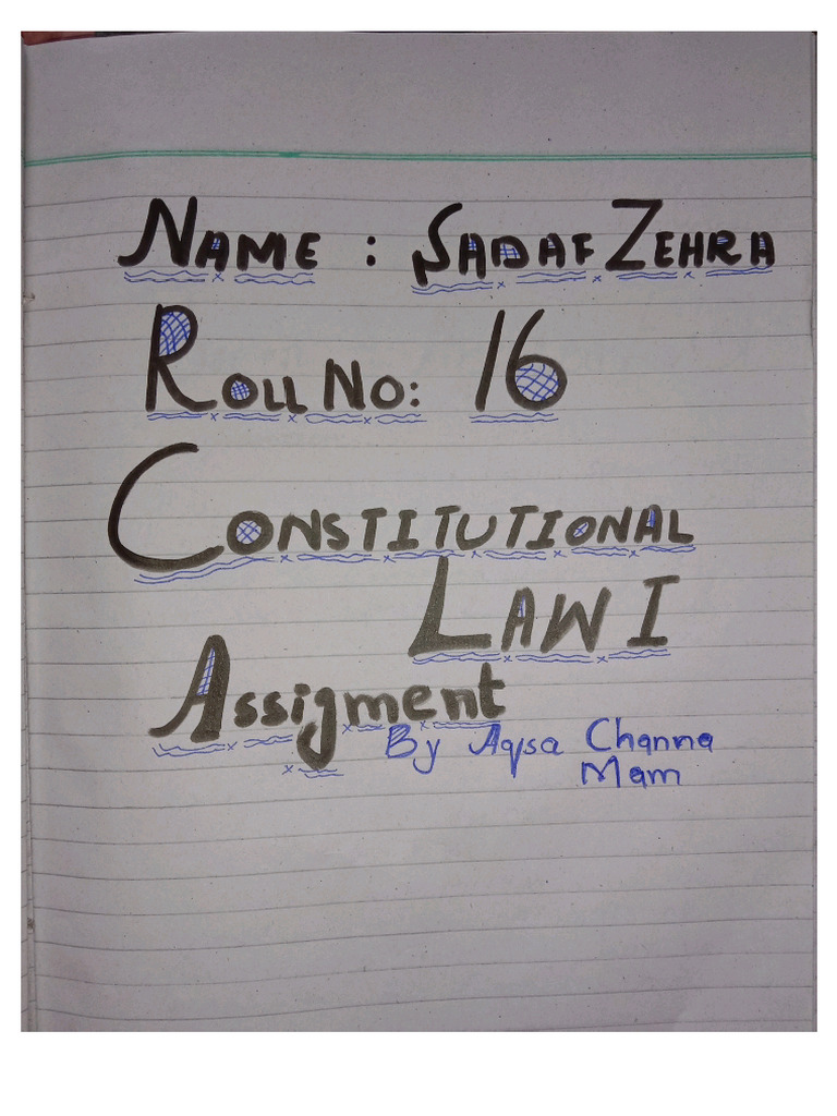 Assignment Constitutional Law | PDF